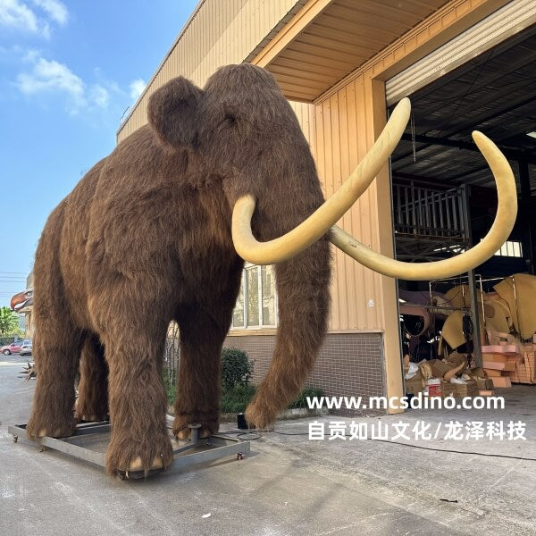 Real Scale Animatronic Mammoth Model- AFW001F – mcsdino