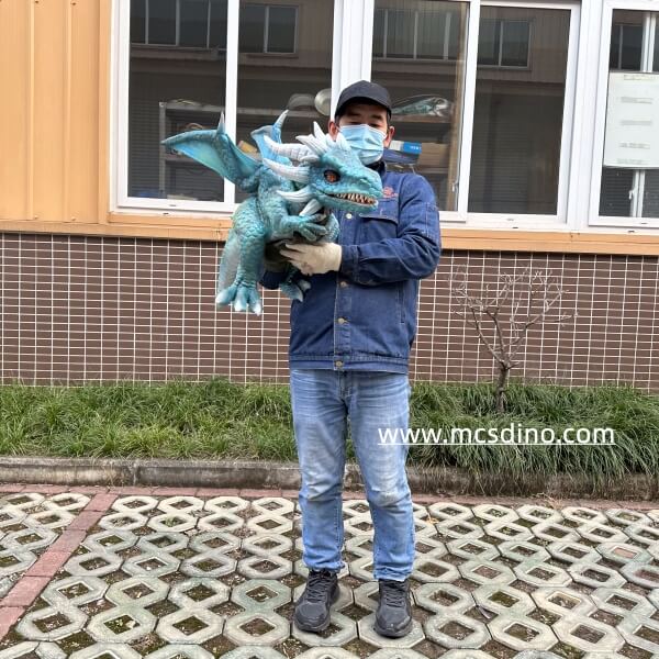Cyan Dragon Hand Puppet-BB099