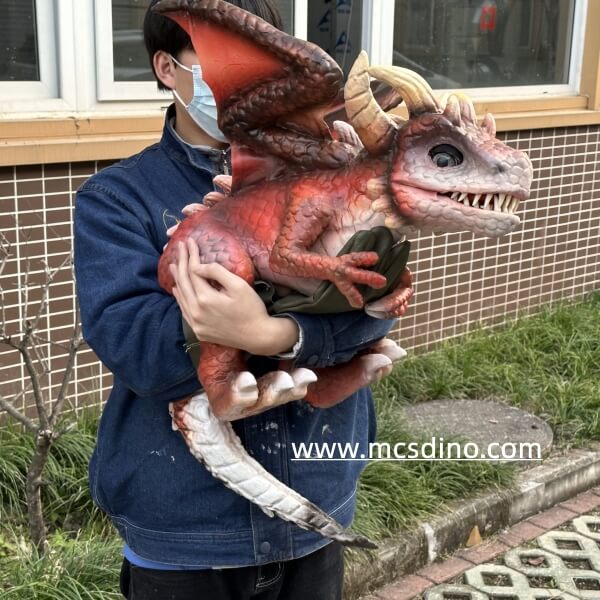 BB100-Baby Fire Dragon Puppet