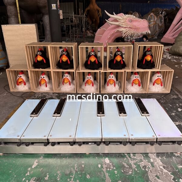 Family Farm Chicken Animatronic Piano-FM026
