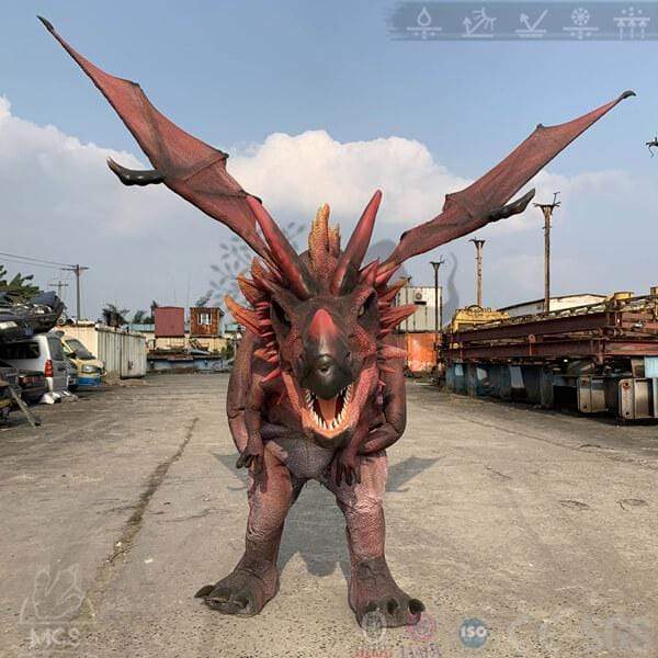 Adult Medieval Fire-breathing Red Dragon Costume