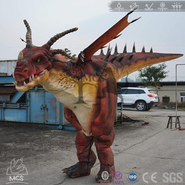 Vivid Red Fire Dragon Costume|MCSDINO
