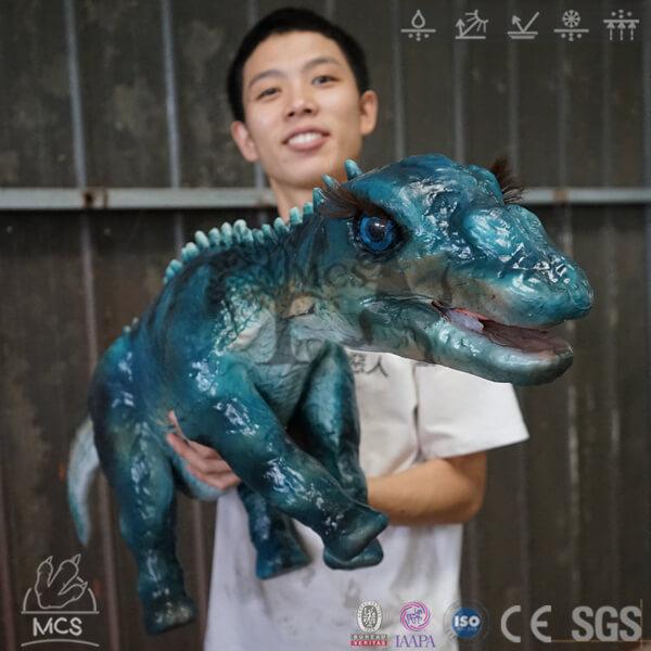 Adorable Eyelash Blue Diplodocus Baby Puppet-BB041