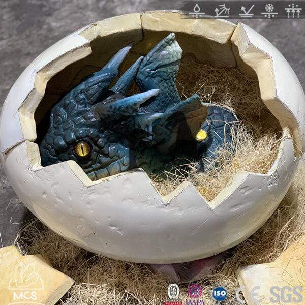 Hand Made Hatching Blue Dragon In Egg Incubation-BB048