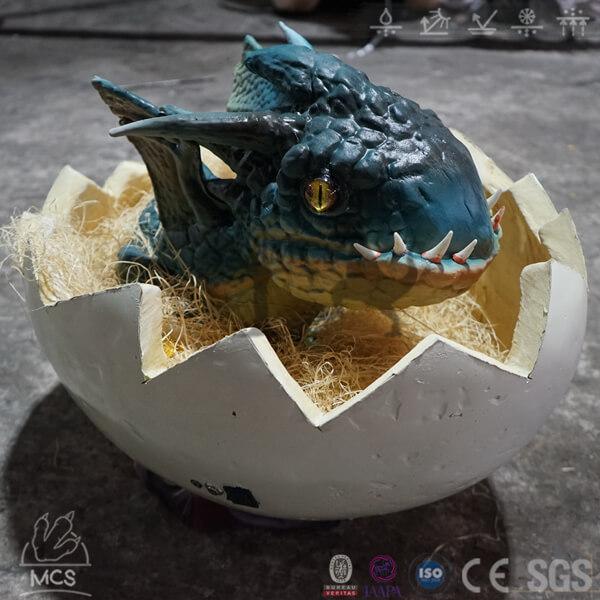 Hand Made Hatching Blue Dragon In Egg Incubation-BB048