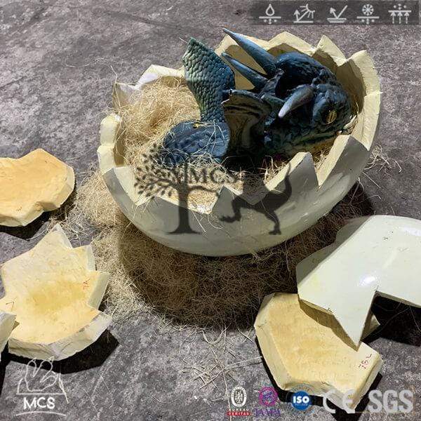 Hand Made Hatching Blue Dragon In Egg Incubation-BB048