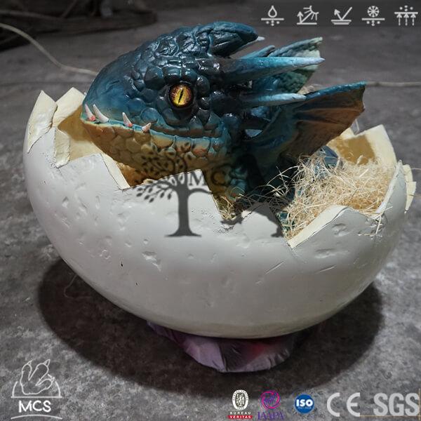 Hand Made Hatching Blue Dragon In Egg Incubation-BB048