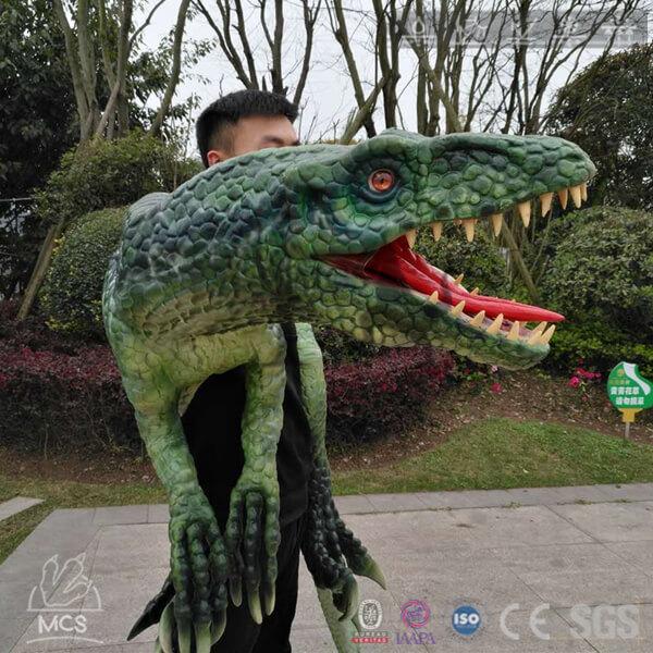 Wearing Dinosaur Shoulder Puppet Deinonychus（Raptor Blue）-BB023