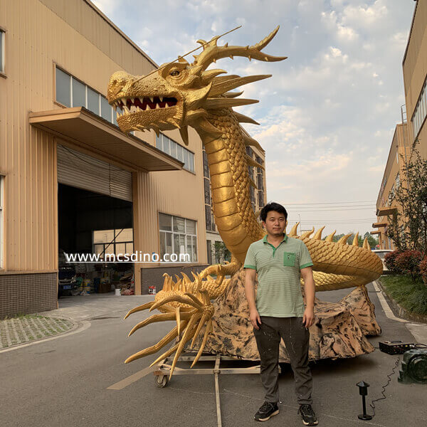 Robotic Chinese Golden Dragon Model-DRA037